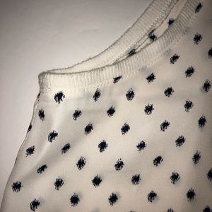 LOFT | Tops | Loft Blousy Tank White Navy | Poshmark